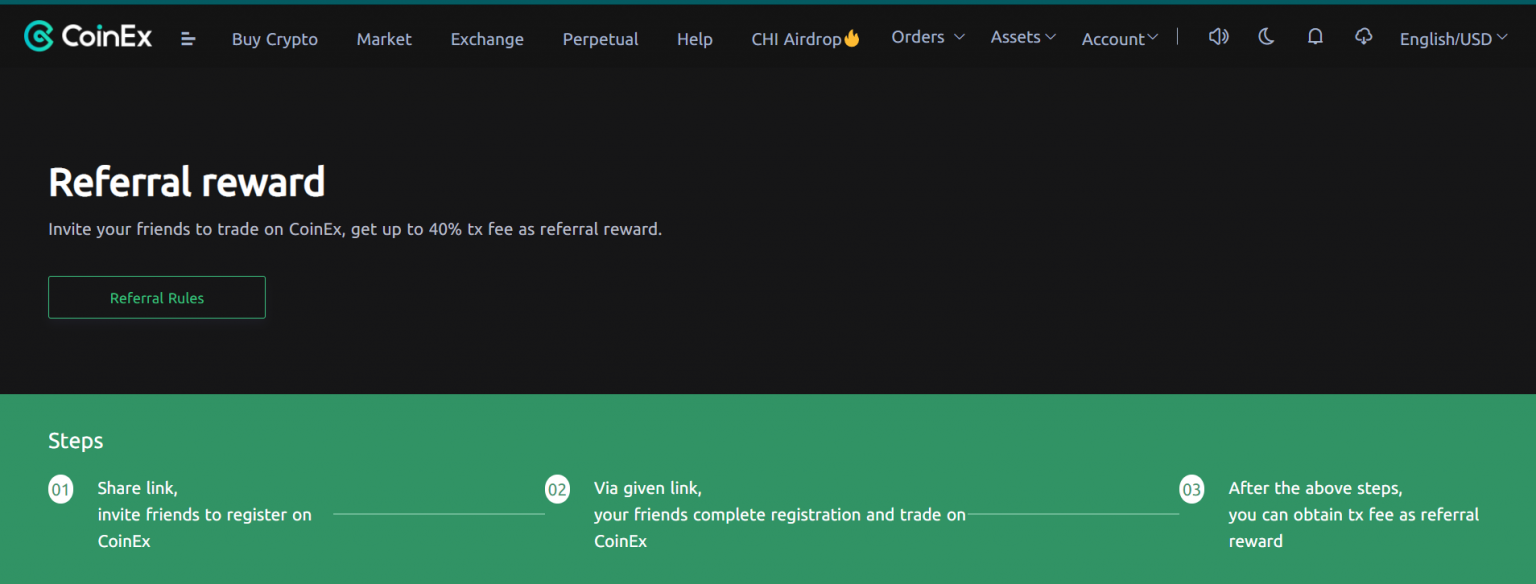 CoinEx Referral Code May 2021 : d8eka, Up to 40% Referral Commission